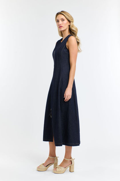 Olsen Denim Zip Dress Indigo | 365 Days | Chich Boutique